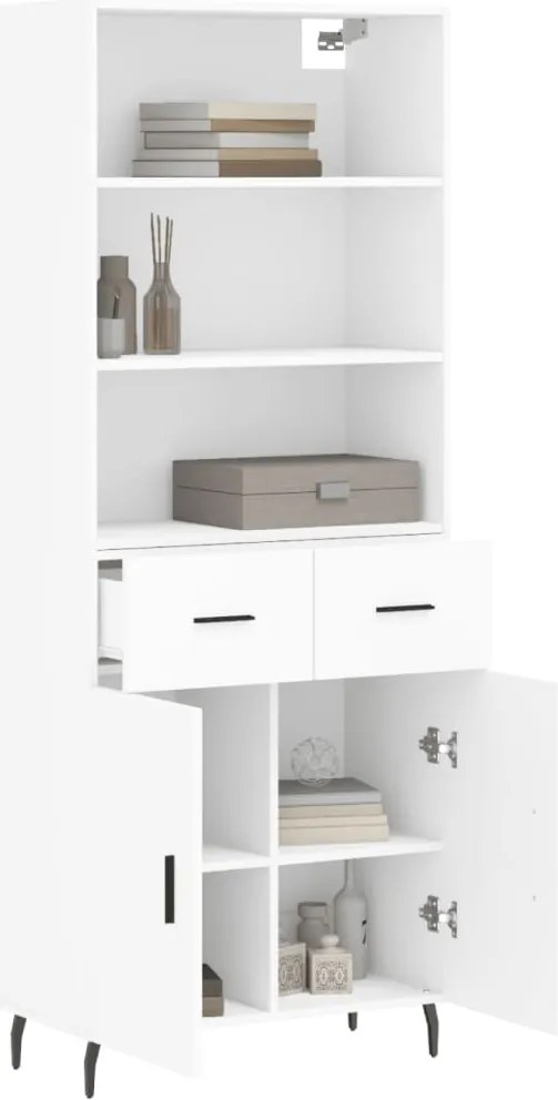Skříň highboard bílá 69,5 x 34 x 180 cm kompozitní dřevo 3200529