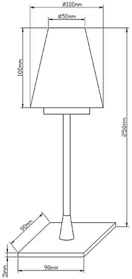 Fabas luce Fabas Lucy, dotyková stolní lampa černá/bílé sklo, 1x20W G9, výška 25cm