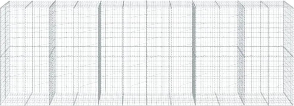 Gabionový koš s víkem 600 x 100 x 200 cm pozinkované železo 3295235