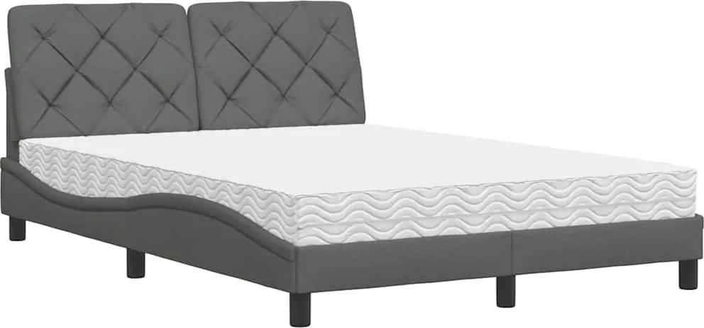 Postel s matrací tmavě šedá 120 x 200 cm textil 3310728