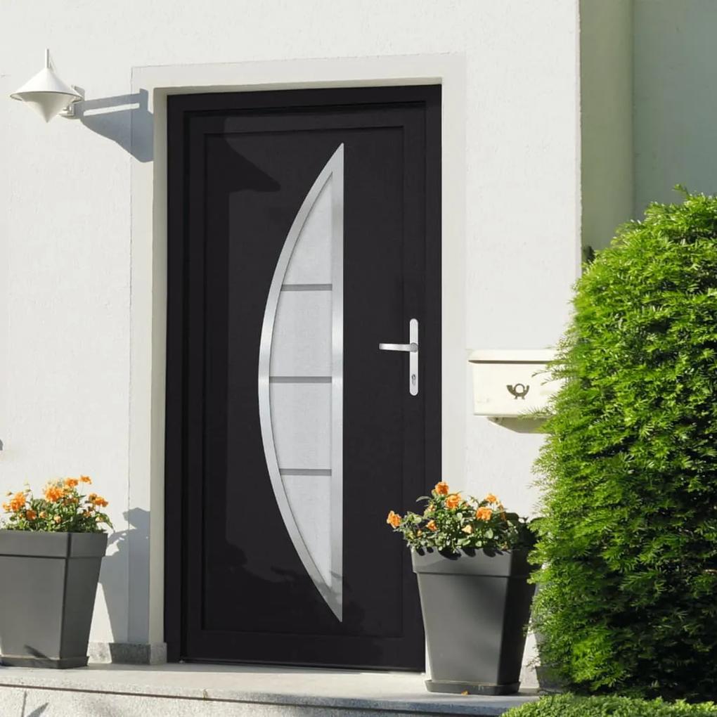 Vchodové dveře antracitové 98 x 190 cm PVC,  3187880