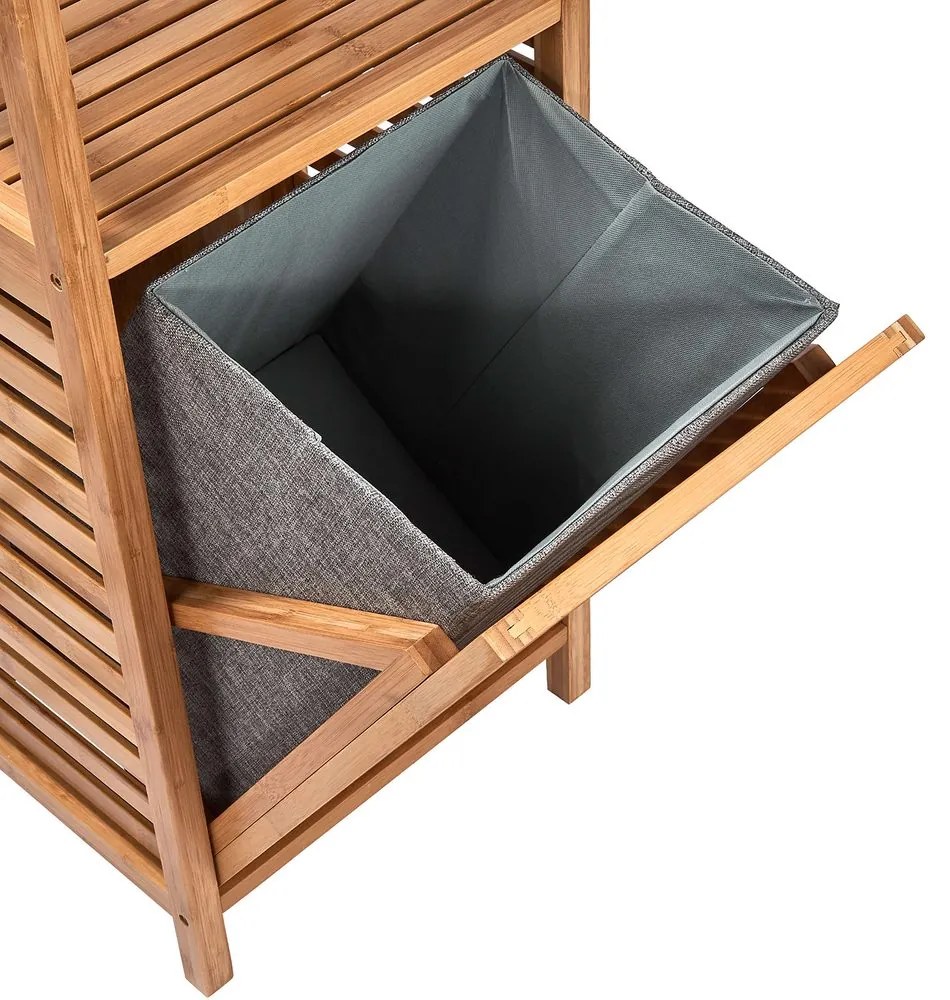 BIG BAMBOO Regál s košem na prádlo