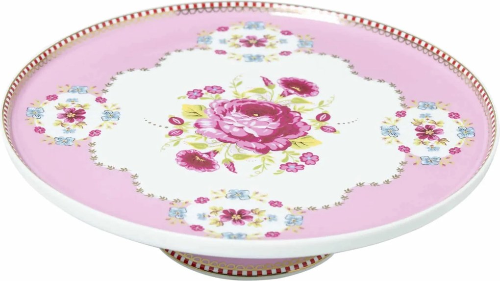 Pip Studio Floral Mini dortový tác na nožce růžový 21cm