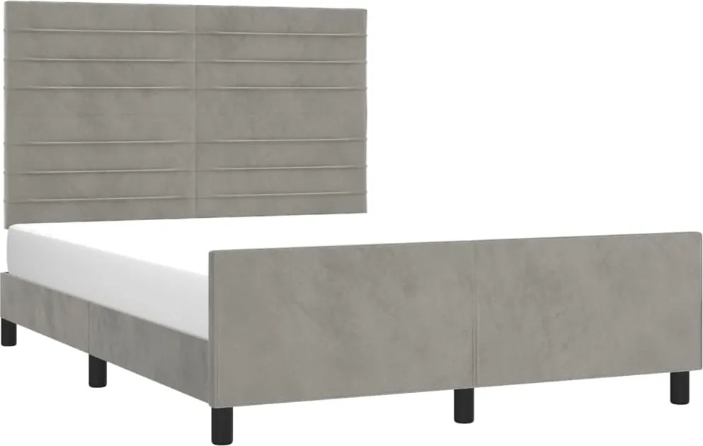 Rám postele bez matrace světle šedý 140 x 190 cm samet 3125812
