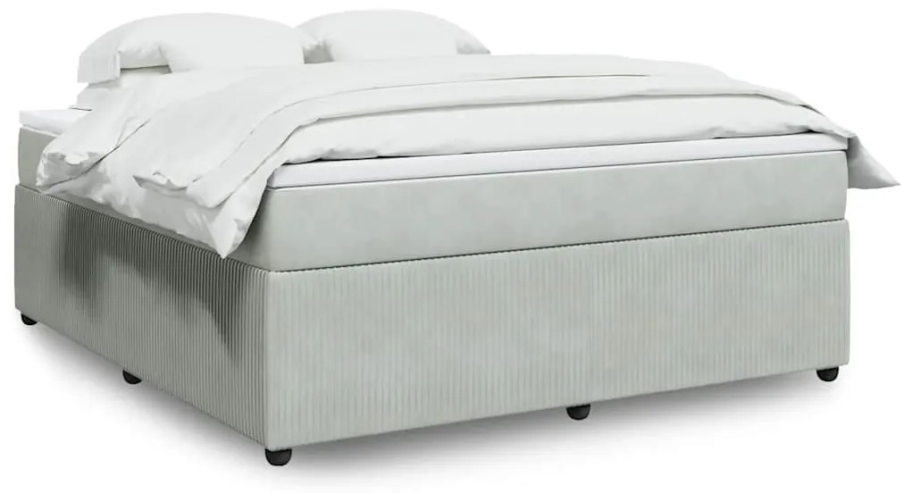 Box spring postel s matrací světle šedá 180x200 cm samet 3285656