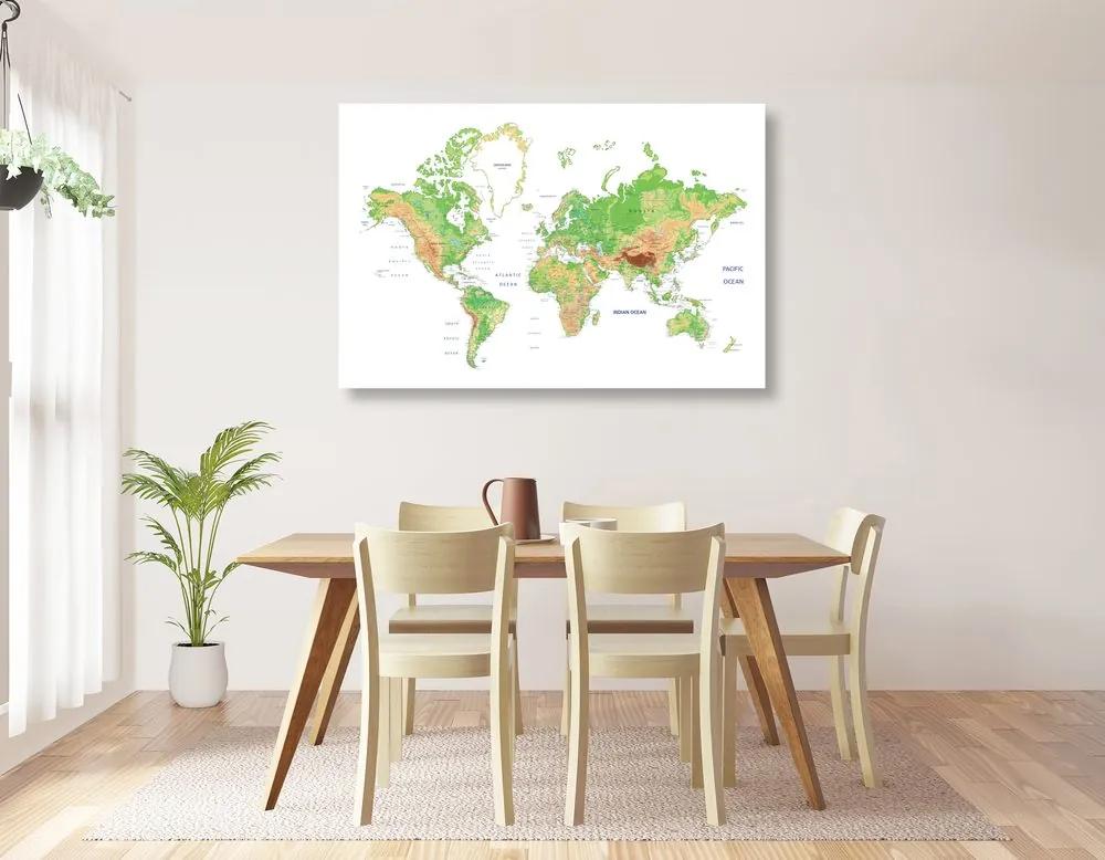 Obraz klasická mapa světa s bílým pozadím Varianta: 90x60