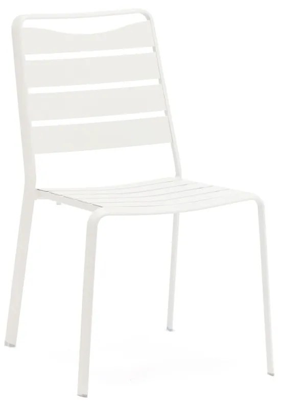 Sada 4 bílých zahradních židlí z hliníku Ezeis Spring