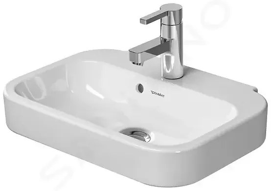 DURAVIT - Happy D.2 Umývátko 500x360 mm, s přepadem, s otvorem pro baterii, bílá (0709500000)