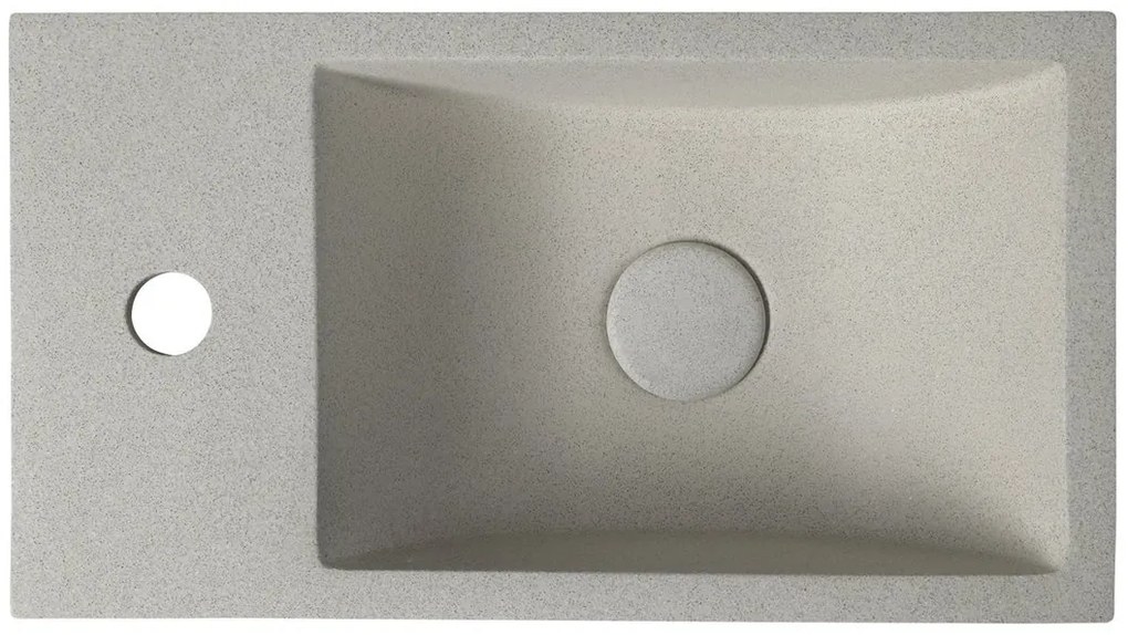 Sapho, CREST L betonové umyvadlo včetně výpusti, 40x22 cm, bílý pískovec, AR410
