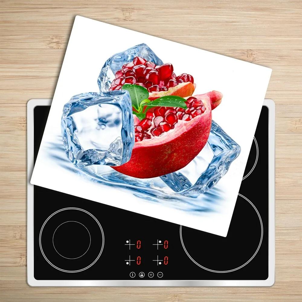 Skleněná krájecí deska Granátové jablko s ledem 60x52 cm