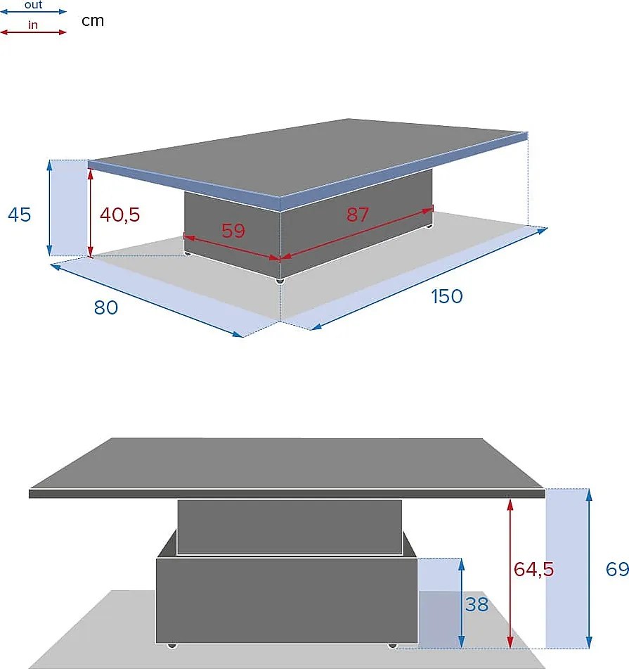 DEOKORK Ratanový stůl jídelní/odkládací BORNEO 150 x 80 cm (šedá)