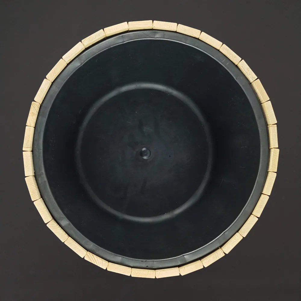 AMADEA Dřevěný designový obal s plastovou nádobou uvnitř, 64x64x35 cm