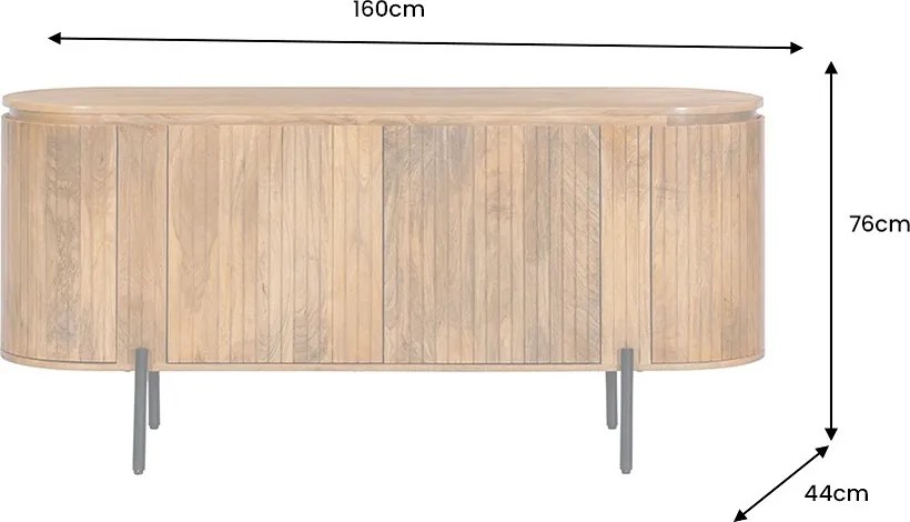 Designová komoda Daichi 160 cm hnědé mango