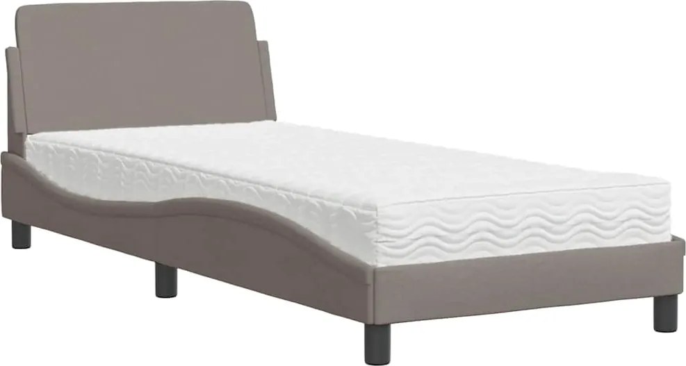Postel s matrací Dover taupe 90 x 200 cm textil 3208328