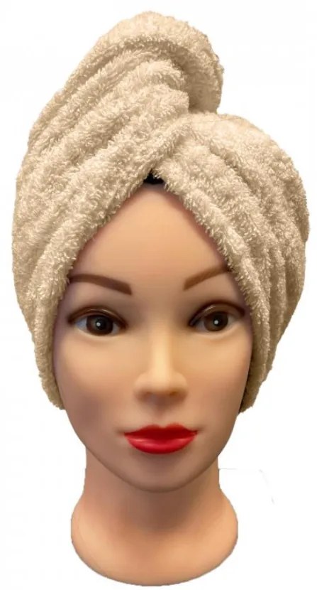Rychleschnoucí froté Turban na vlasy béžový  TiaHome