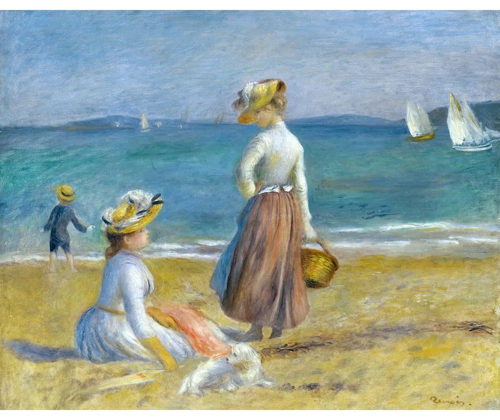 Reprodukce obrazu Auguste Renoir - Figures on the Beach, 50 x 40 cm