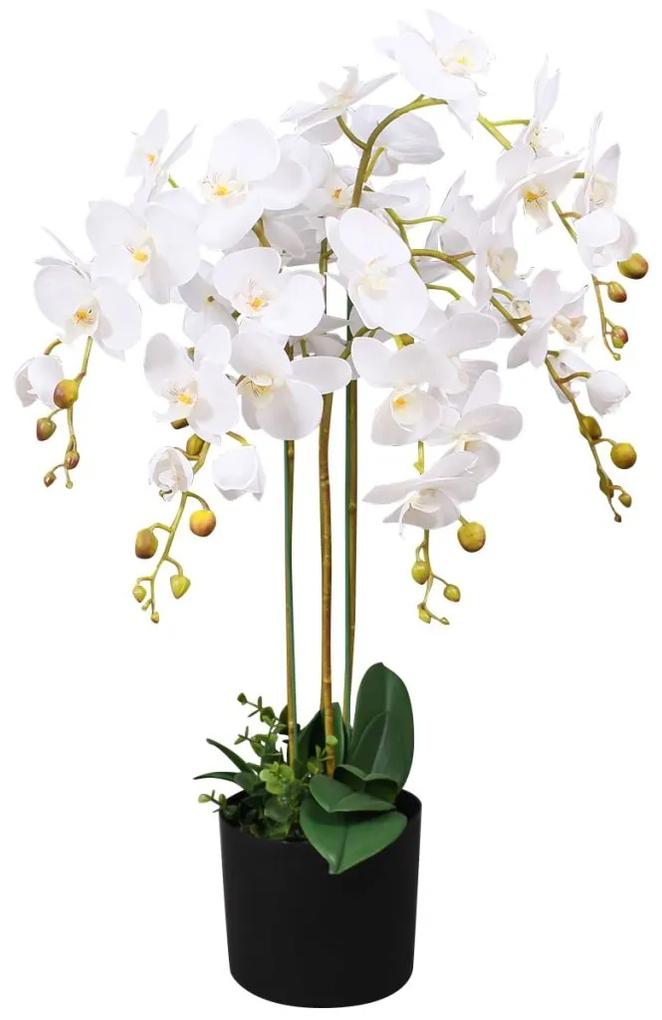 Umělá rostlina orchidej s květináčem 75 cm bílá,  244425 HangarStore.cz