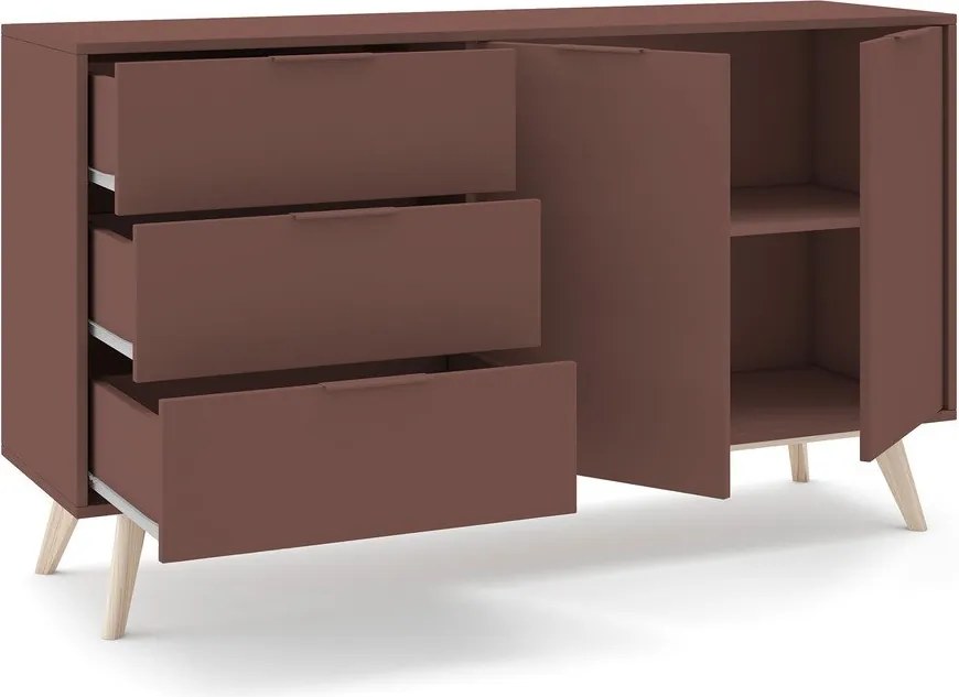 Matná komoda v terakotové barvě 140x81x40 cm Campus – Marckeric
