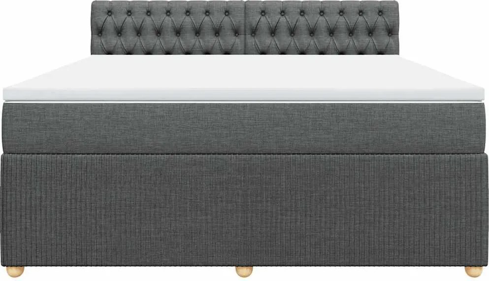 Box spring postel s matrací tmavě šedá 180x200 cm textil 3287543
