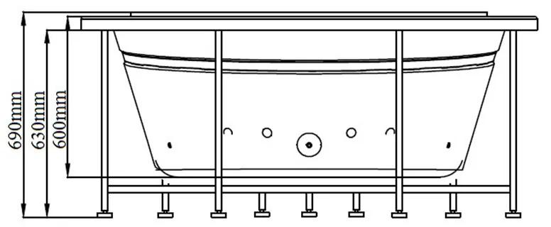 BPS-koupelny Hydromasážní vana HYD-DE916-155-V 155x155 BÍLÁ s ohřevem vody, vestavná