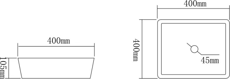 Mexen Mika, skleněné umyvadlo na desku 40 x 40 cm, čirá, 24104000