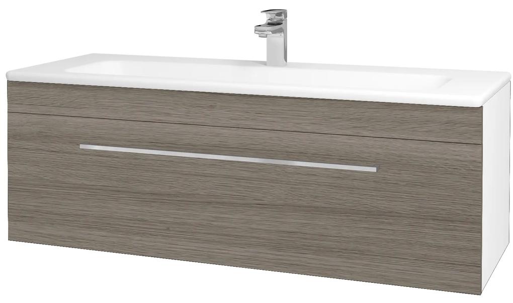 Dřevojas Koupelnová skříň ASTON SZZ 120 Varianta: N01 Bílá lesk / Úchytka T02 / D06 Ořech