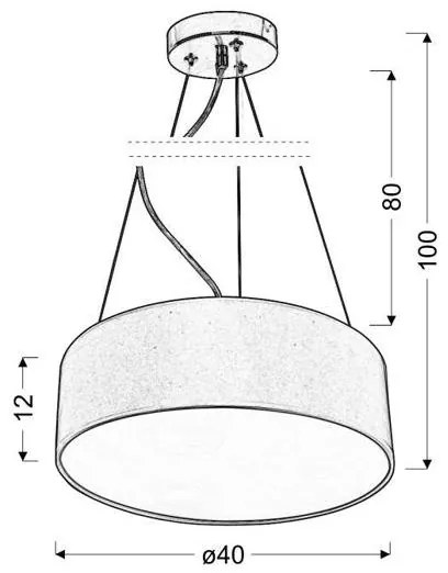 Lustr na lanku KIOTO 3xE27/40W/230V