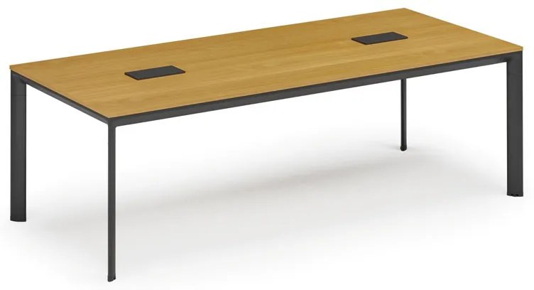 Jednací stůl PRIMO INVITATION, 240x120 cm, buk + 2x stolní zásuvka TYP VI, černá