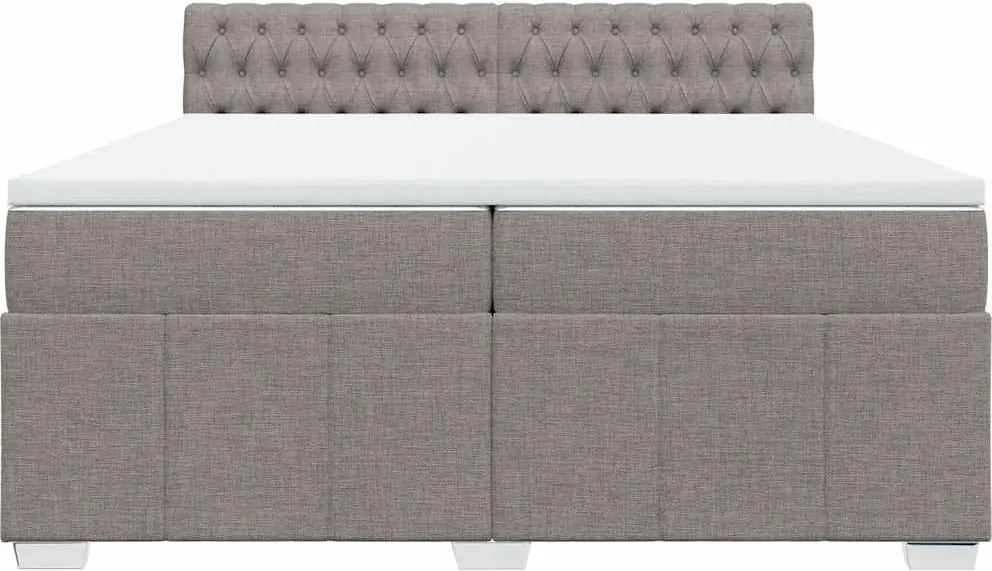 Box spring postel s matrací taupe 200x200 cm textil 3289486