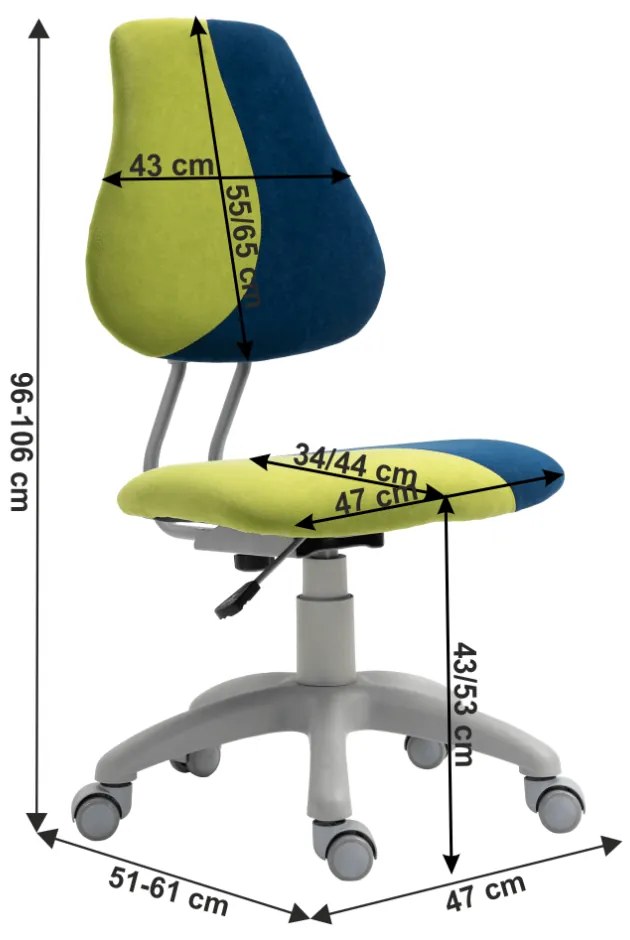 Kondela RAIDON zelená/modrá/šedá