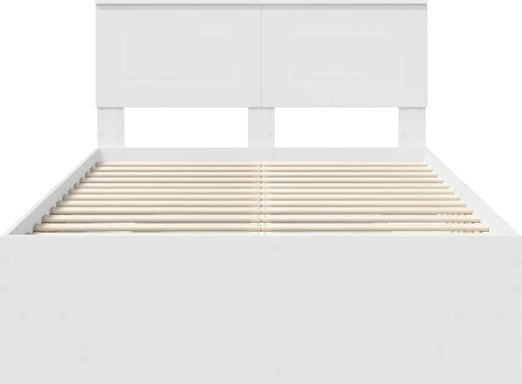 Rám postele s čelo Bílá 137 x 203 cm Kompozitní dřevo 3408858