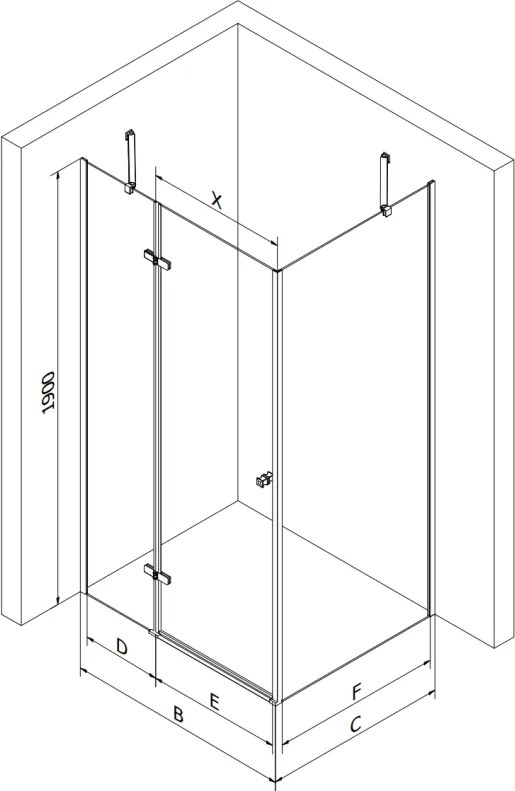 Mexen Roma sprchový kout 100x110cm, 6mm sklo, chromový profil-čiré sklo, 854-100-110-01-00