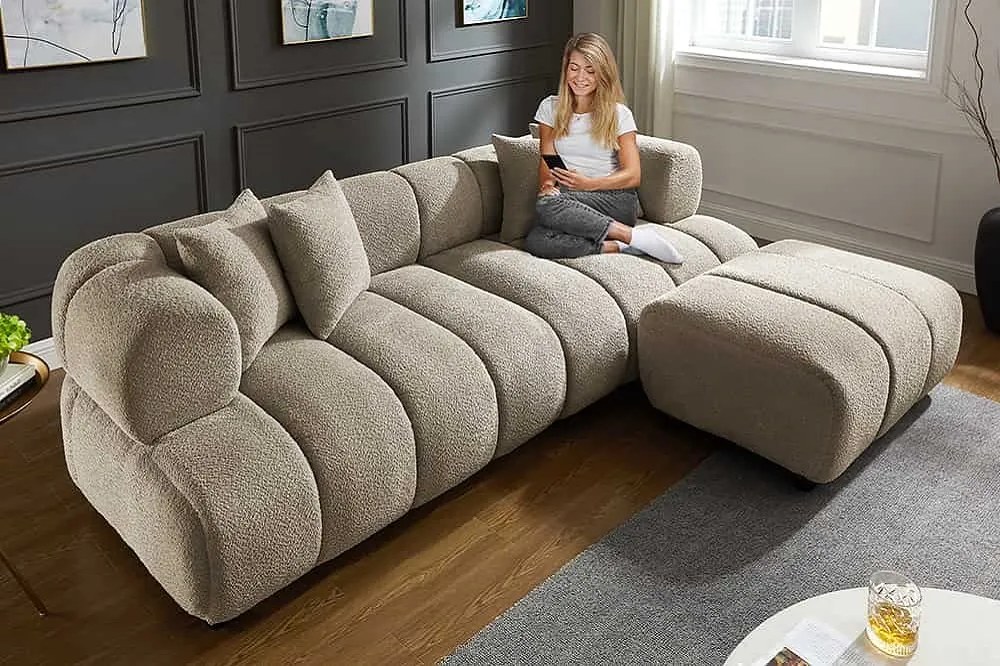Designová pohovka Zaxson 255 cm šampaňská