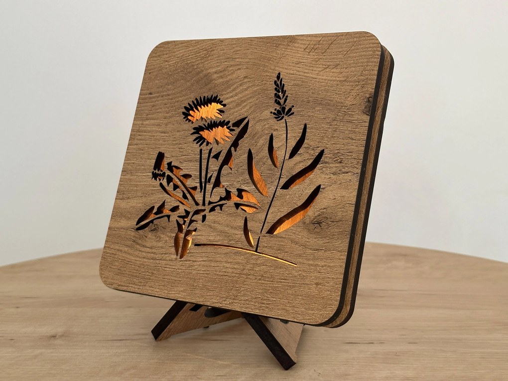 Li-Go "Pampeliška" lampa 19x19cm provedení povrchu: dub světlý
