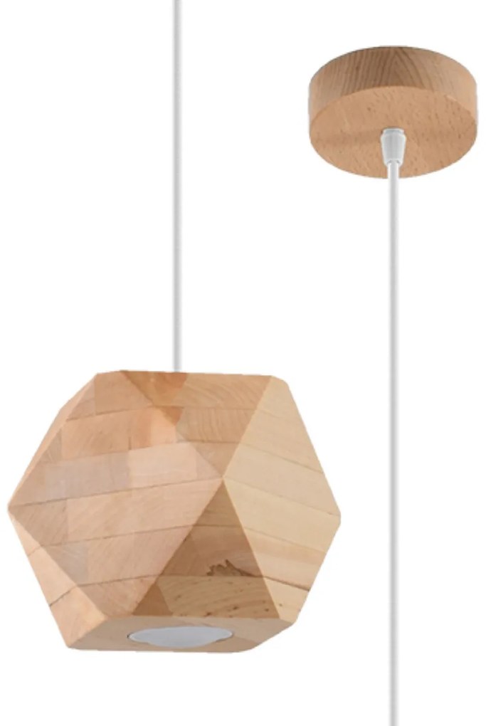 Sollux Lighting Závěsné svítidlo WOODY přírodní dřevo