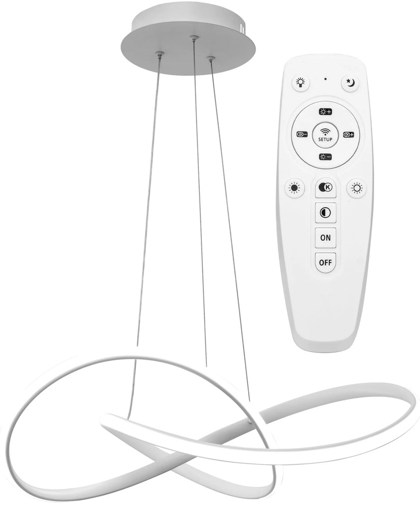 Toolight - Ring, LED závěsné svítidlo + dálkové ovládání APP396-CP, bílá, OSW-06912