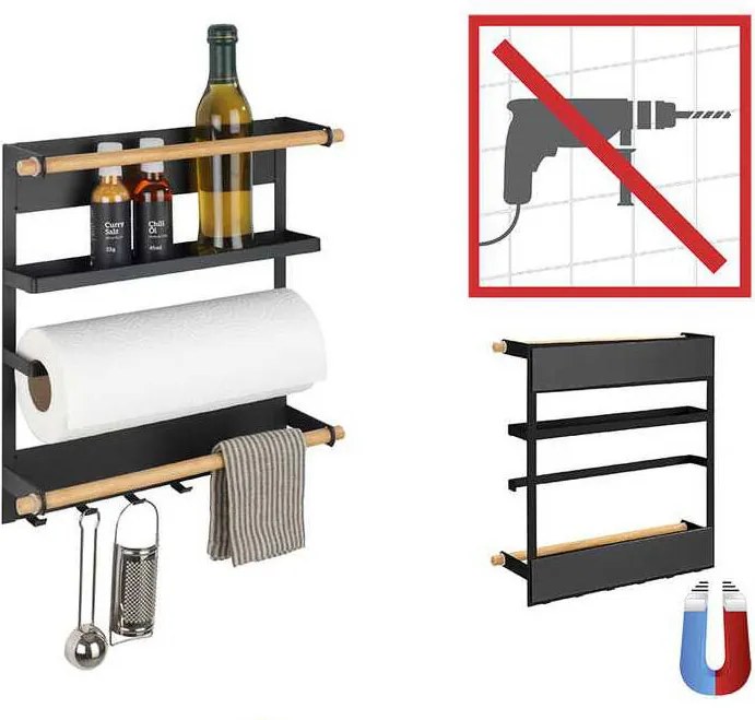 Multifunkční kuchyňská police MAGNA, úchyt na papírové kuchyňské ručníky