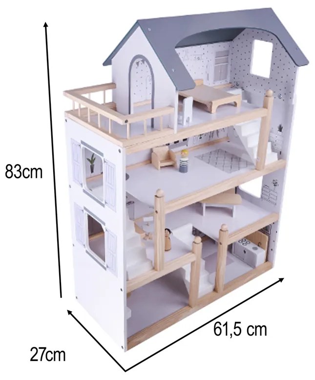 Creative Corner Dřevěný domeček pro panenky + nábytek 80cm