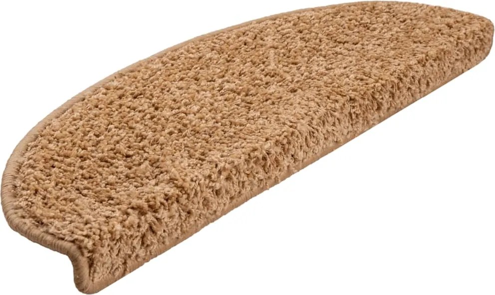 Schodové rohože 15 ks 65 x 21 x 4 cm béžové, půlkulaté, velké 133902