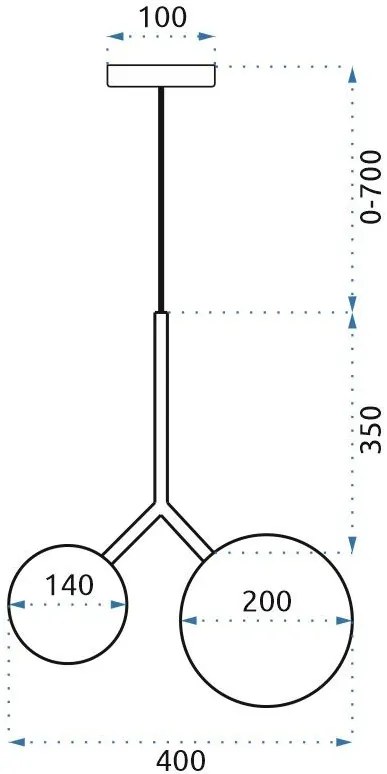 Toolight - stropní skleněná lampa E27 60W APP1013-2CP, zlatá, OSW-09482