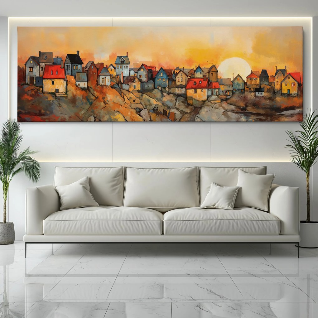 Obraz na plátně - Na pobřeží v Burgenu FeelHappy.cz Velikost obrazu: 240 x 80 cm