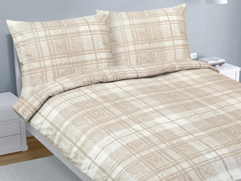 Bellatex Bavlněné povlečení na dvoudeku Béžová,Bílá 240x220 cm, 2ks 70x90 cm