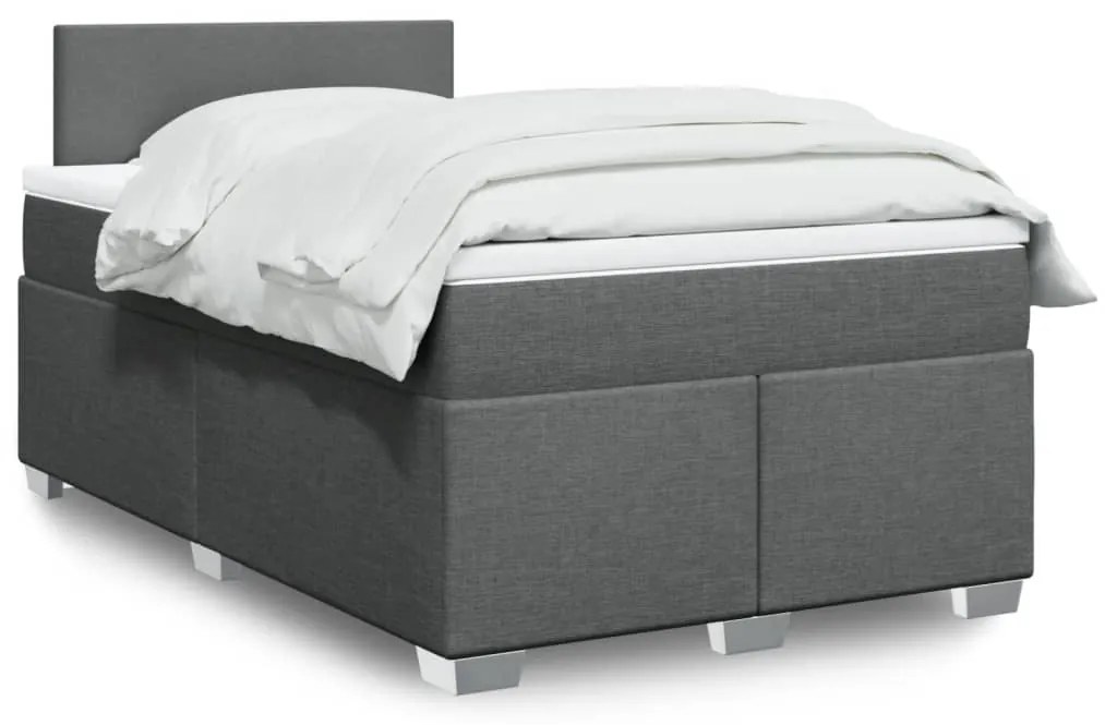 Box spring postel s matrací tmavě šedá 120x190 cm textil 3288121