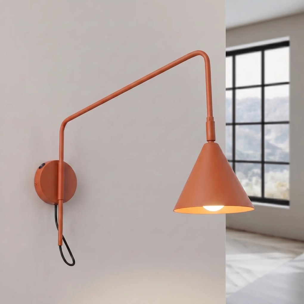 Sollux Lighting Nástěnné svítidlo NOX 1 okrově červené s vypínačem