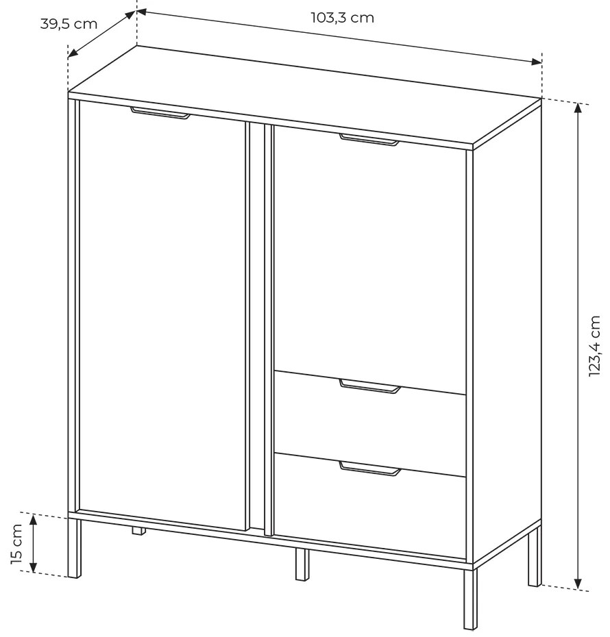 Obývací stěna LARS B | 3 díly | 256,4 cm + 96,9x60 cm | antracit