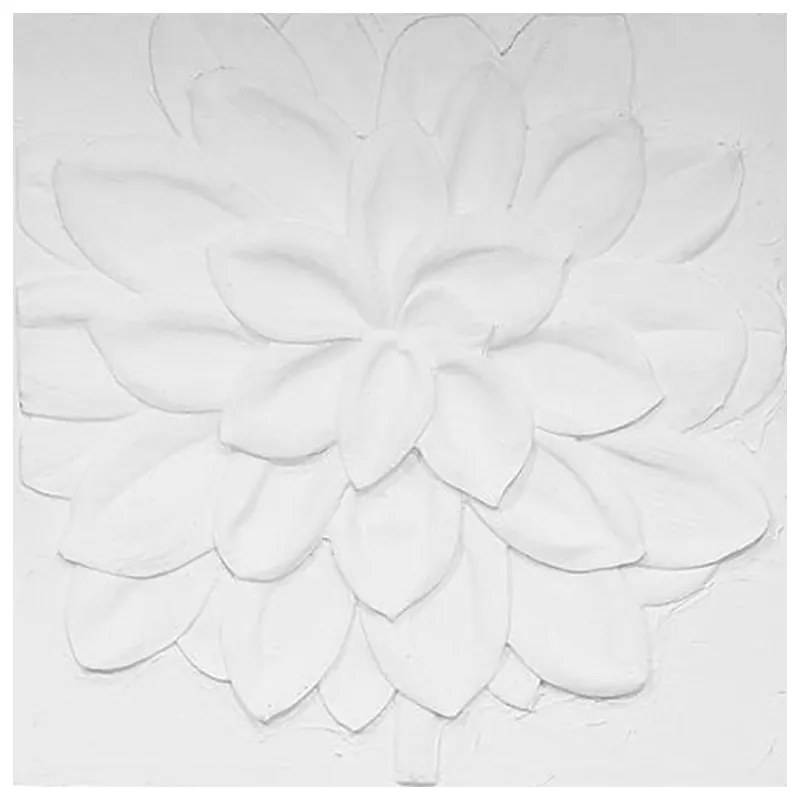 Arthouse Obraz na plátně - White 3D Relief flower 60x60  cm