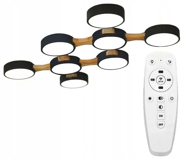 Toolight - LED stropní svítidlo APP210-3CPR, černá-hnědá, OSW-08467