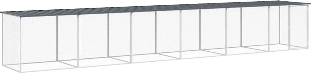 Klec pro kuřata se střechou antracitová 603 x 98 x 90 cm ocel 3189051