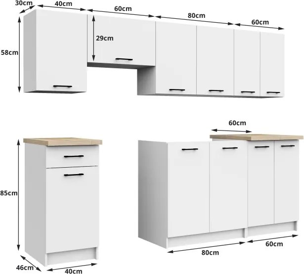 Kuchynská linka OLIWIA 2.4 m bílá