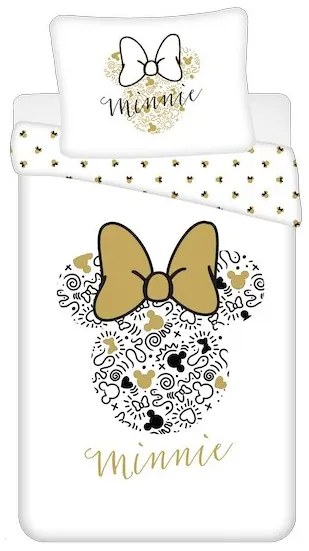 Dětské povlečení MINNIE GOLD bílé Rozměr povlečení: 70 x 90 cm | 140 x 200 cm Biano.cz